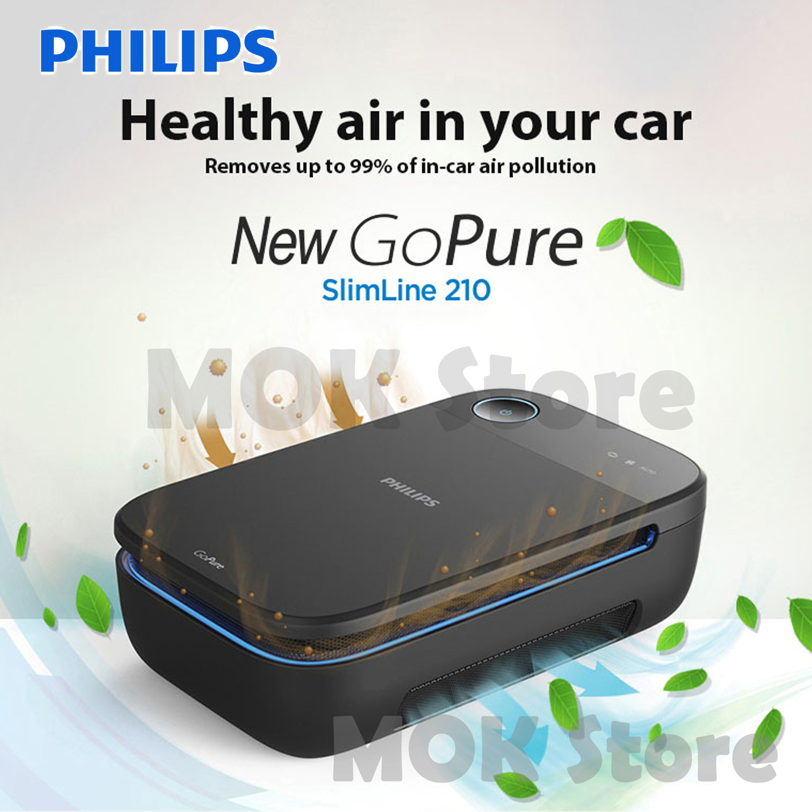 Philips GoPure SlimLine 210 Car Air Purifier Automotive Clean Air ...