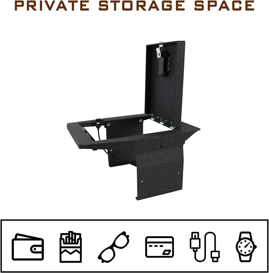 Center Console Gun Safe Vault Truck Safe Compatible with Ford F150 2015 ...