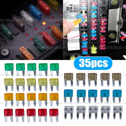 35Pcs Micro Mini Blade Fuses For Auto Vehicle Car Truck 5A 10A 15A 20A ...