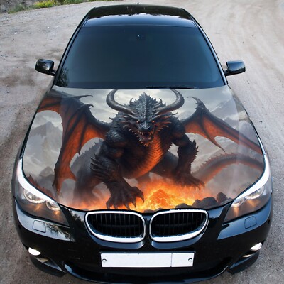 Dragon Car Hood Wrap Decal Vinyl Sticker Monster Full Color Graphic Fit ...