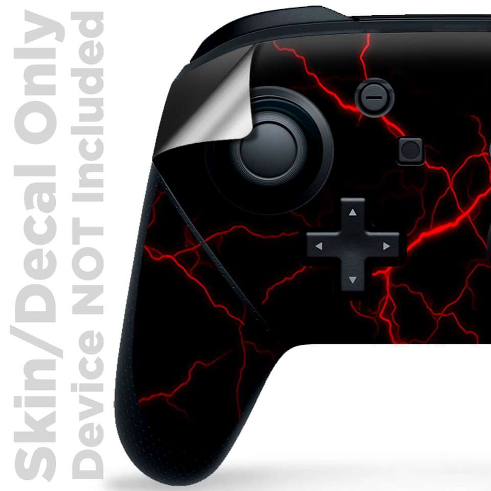 Nintendo Switch Pro Controller Skin Decal Vinyl Wrap - Red Lightning ...