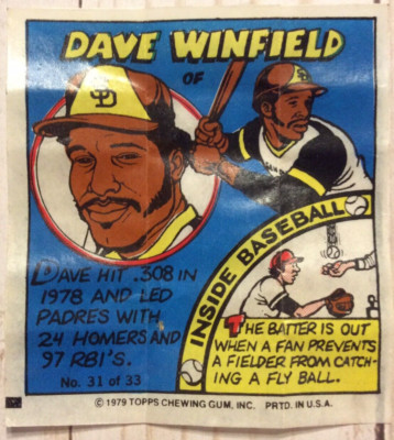 1979 Topps Baseball Comics # 31 Dave Winfield (Comic 31 of 33) | eBay