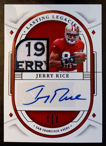 JERRY RICE-2023 National Treasures (#2/5) 2-COLOR NAME-TAG PATCH/JERSEY ...