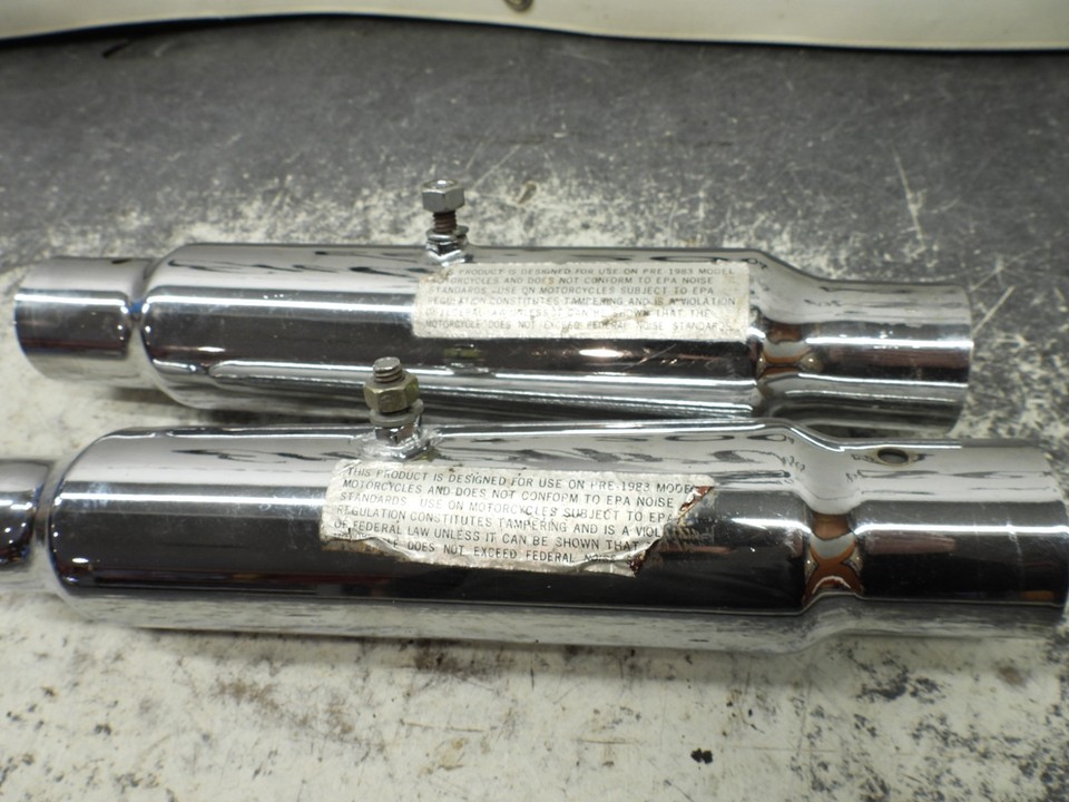 Triumph Norton BSA Harely Chopper Bobber Shorty Exhaust Mufflers 2939 ...