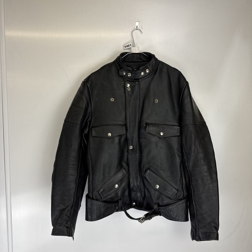 ASP Vintage Black Leather Motorcycle Jacket Men’s | eBay UK