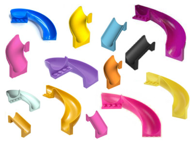 LEGO SLIDES Curved & Straight ~ 7x12x8 1/3 6x6x6 4x6x6 U Pick Size ...