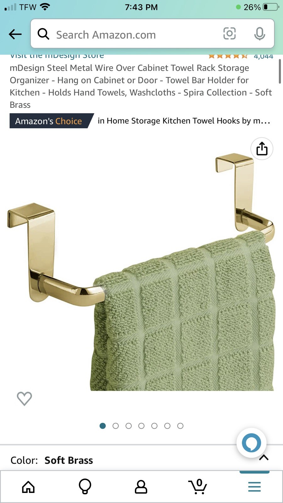 Gold Tone Small Kitchen Towel/Hand Towel Dry Rack | eBay