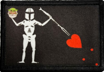 Mandalorian Pirate Flag Blackbeard Morale Patch Tactical ARMY Military ...