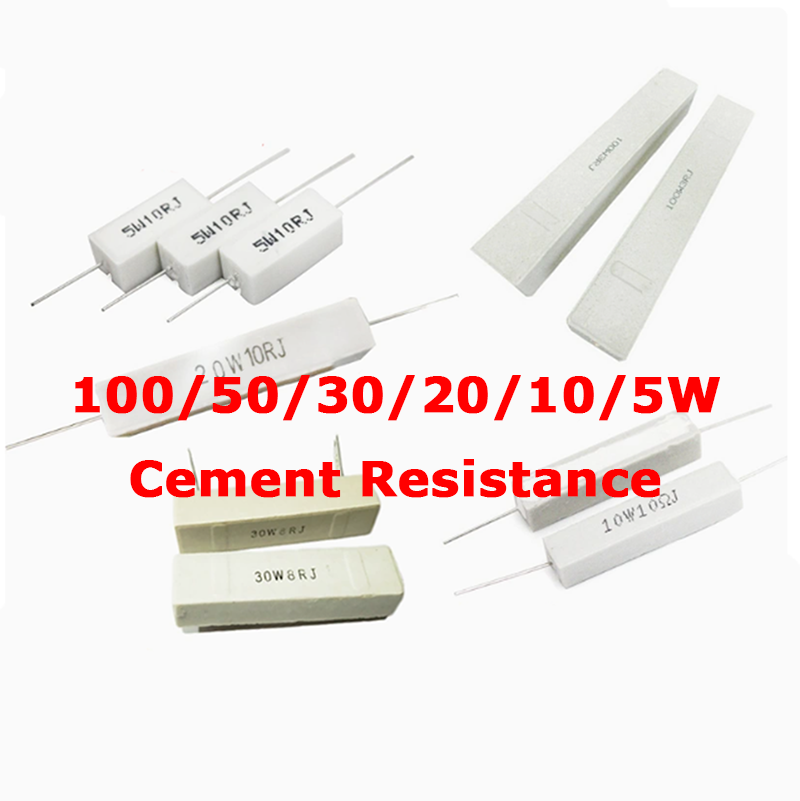 Cement Resistor Power of 5W 10W 20W 30W 50W 100W Resistance of 0.1R 0 ...
