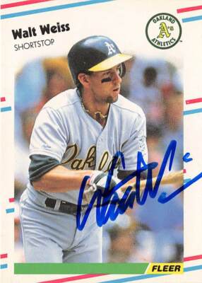 Walt Weiss autographed baseball card (Oakland Athletics) 1988 Fleer ...