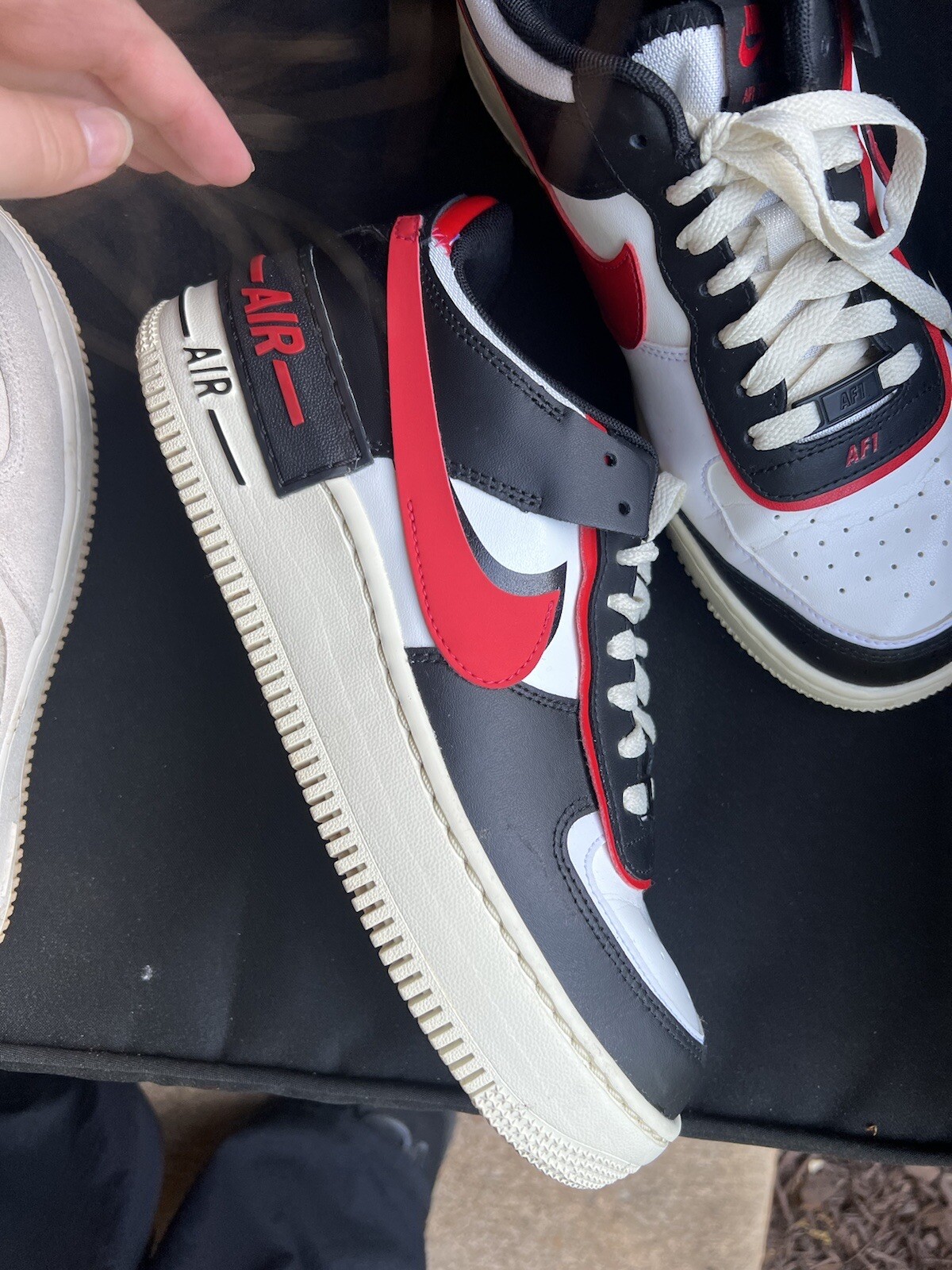 Nike Air Force 1 Shadow Black University Red AND Nike… - Gem