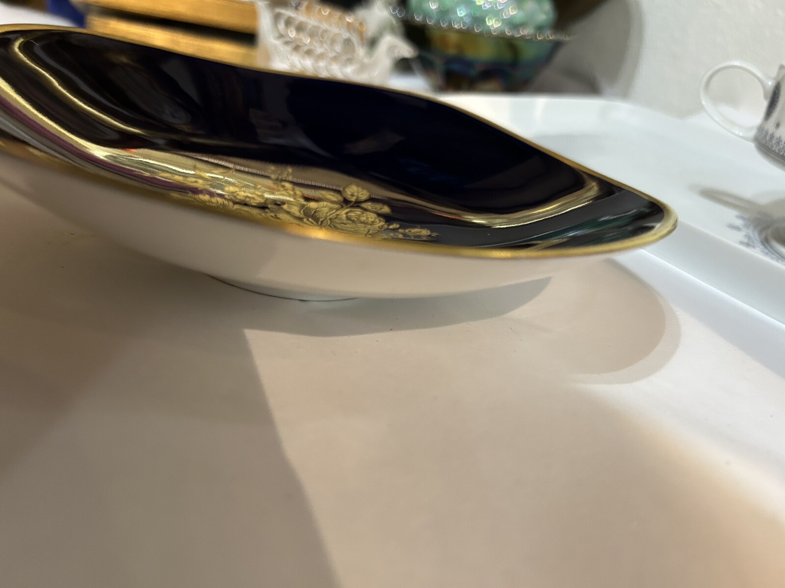 Schumann Arzberg Echt Cobalt Bavaria Gold Gilt Plate 7.1/4” Serving ...