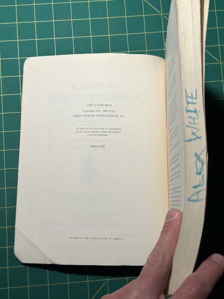 Workbook In Spanish Two Years by Robert J. Nassi & Bernard Bernstein | eBay