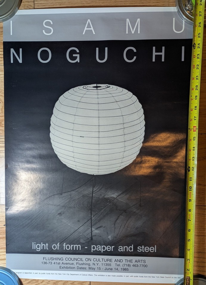 Isamu Noguchi poster from 1985 exhibition, 28 x 19" Flushing Arts ...