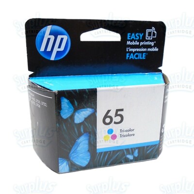 Genuine HP 65 Color Ink DeskJet 2622 2624 3752 3755 3758 5052 5055 ...