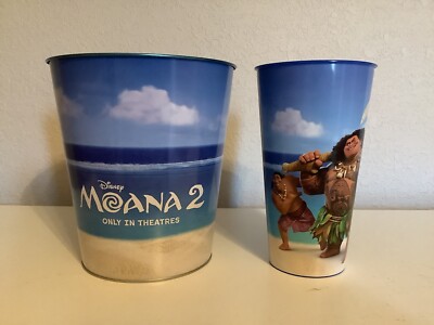 Disney’s Moana 2 Tin Popcorn Bucket And Plastic Cup. Brand New. | eBay