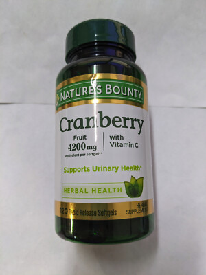 4 PACK Nature's Bounty Cranberry Rapid Release 4200 mg 120 softgels ...