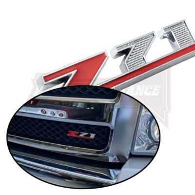 Red Metal Z71 Front Grille Emblem Grill Badge fit for Silverado Sierra ...