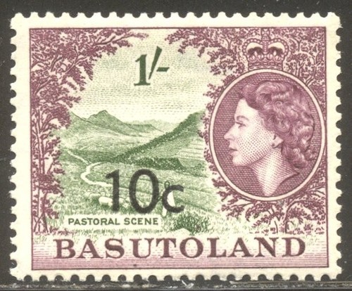 BASUTOLAND #67a Mint NH - 1961 10c on 1sh QE II Issue ($175) | eBay