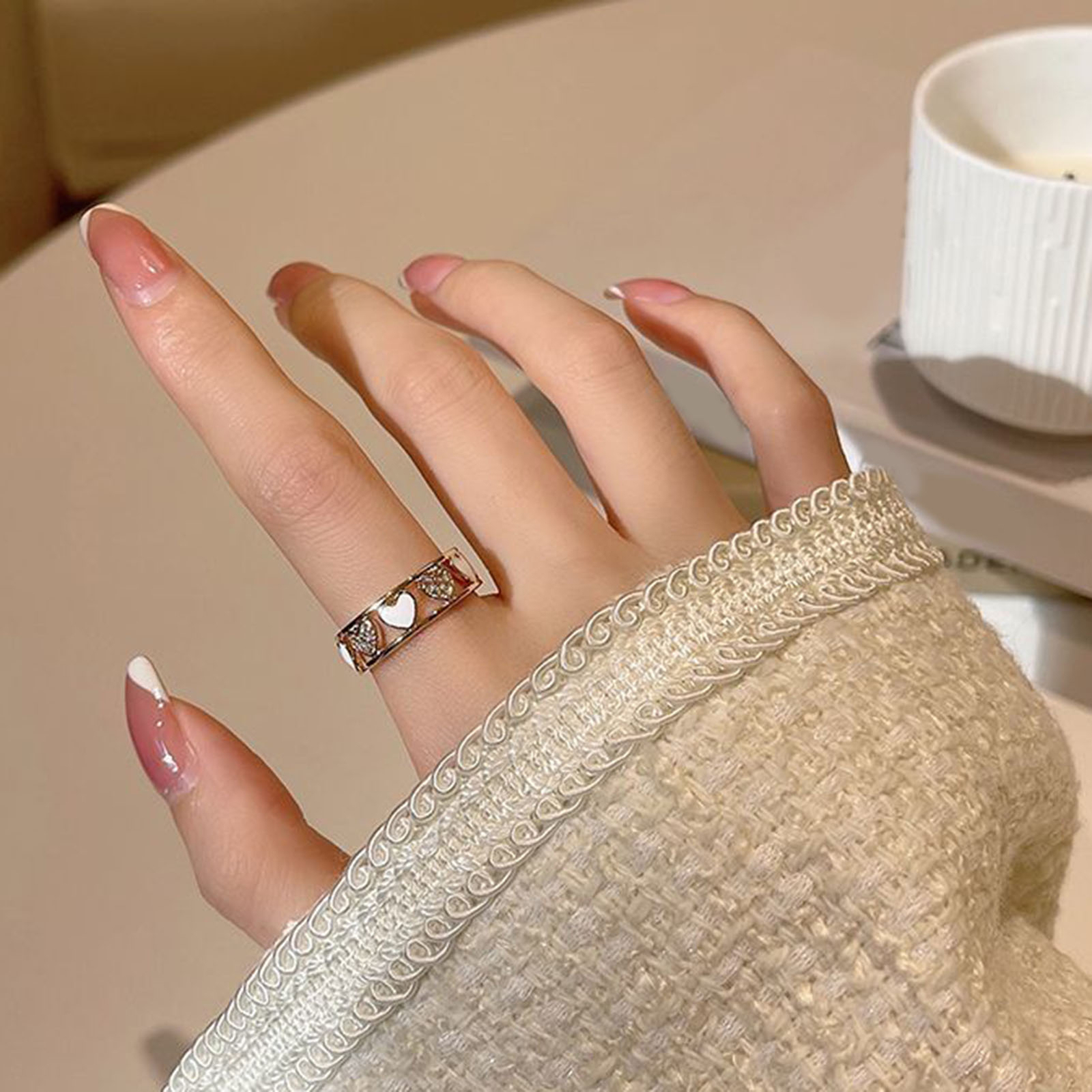 Ladies Ring Open Decorative Light Luxury Open Finger Ring Chic | eBay