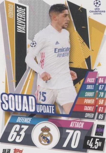 2020-21 Topps Match Attax UCL Extra - Squad Update Federico Valverde # ...