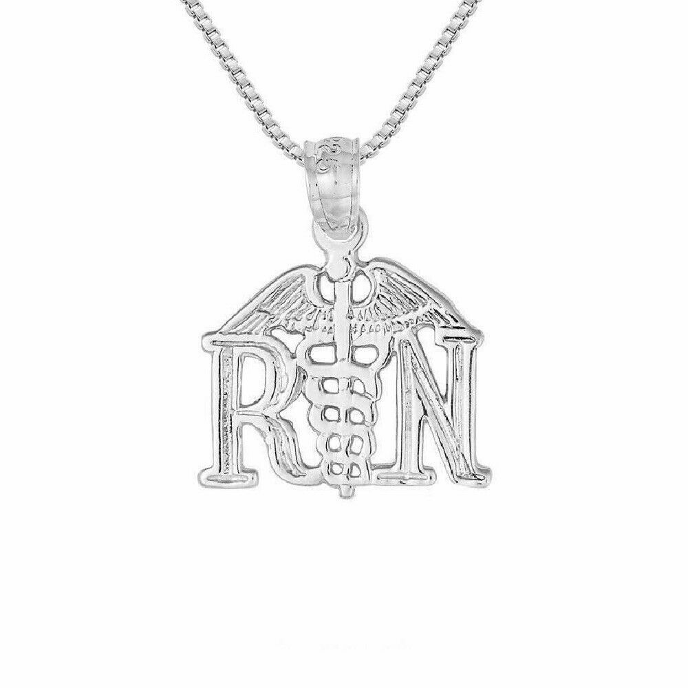 Sterling Silver RN (Registered Nurse) Pendant / Charm, Made USA, Box ...