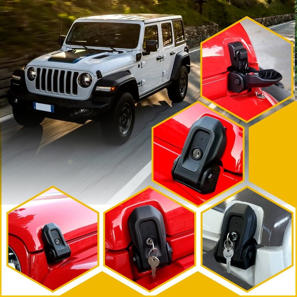Hood Latches Lock Kit for Catch Jeep Wrangler JL Gladiator JT 2018-2024 ...