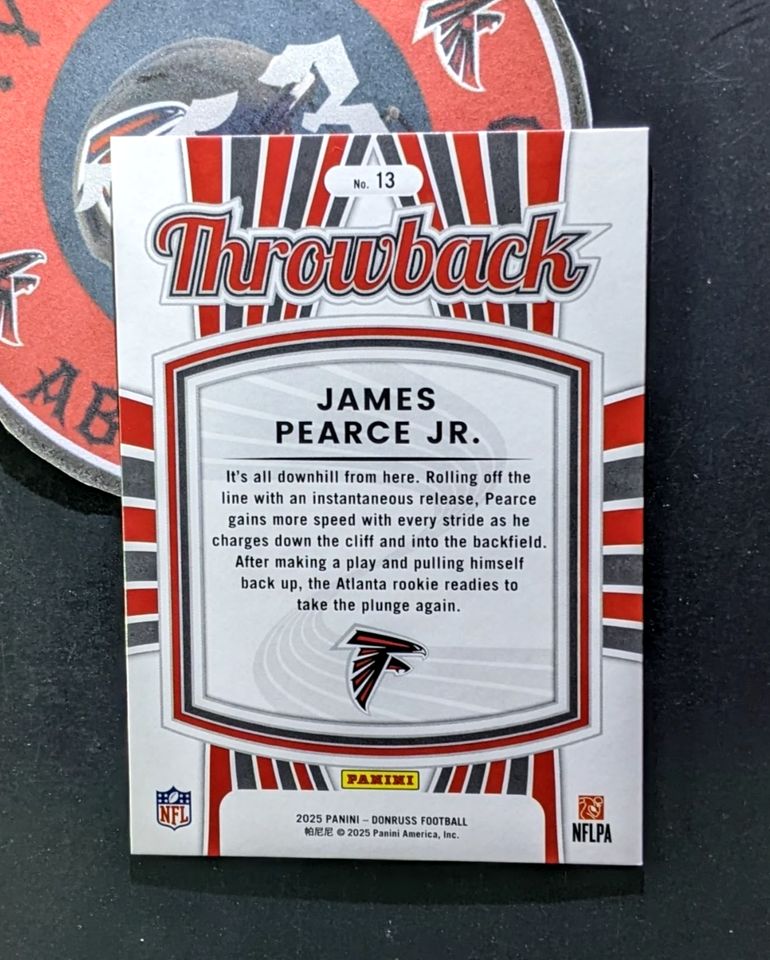 James Pearce Jr * 2025 Panini Donruss* Throwback RATED ROOKIE #13 ...