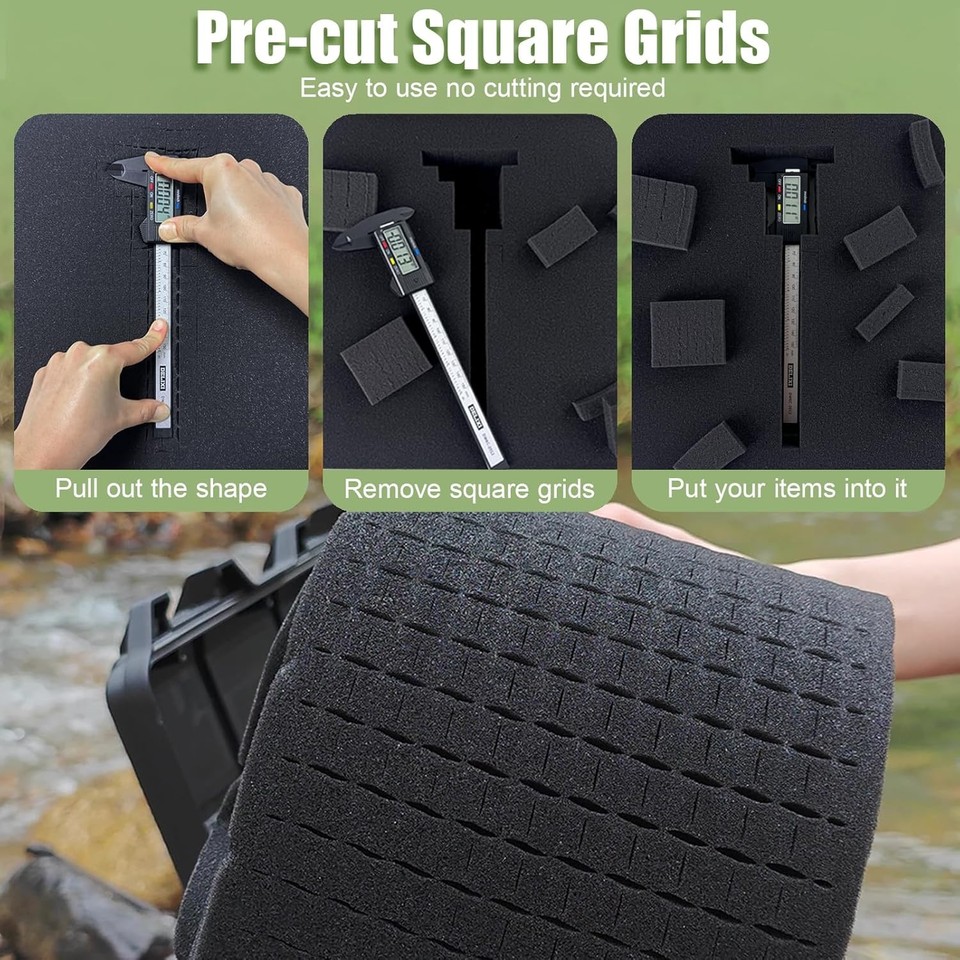 4Pack Gun Case Foam 16x 12 Inches Pick and Pluck Shadow Packing Foam ...