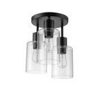 HAMPTON BAY Sutton Place 14 in. 3-Light Matte Black Flush Mount Ceiling ...