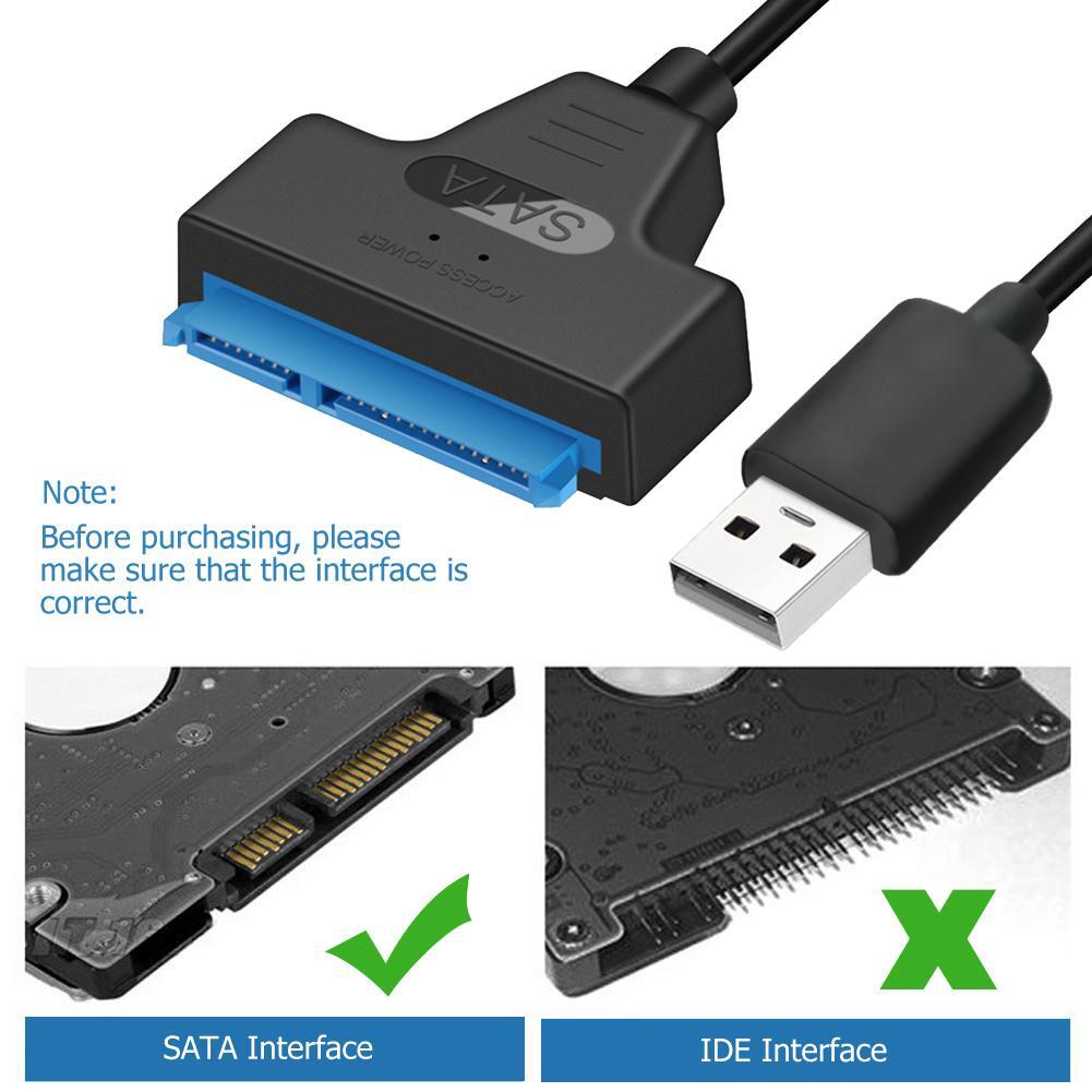 3pcs USB 2.0 to SATA 22pin Adapter Converter Cable for 2.5in HDD SSD ...