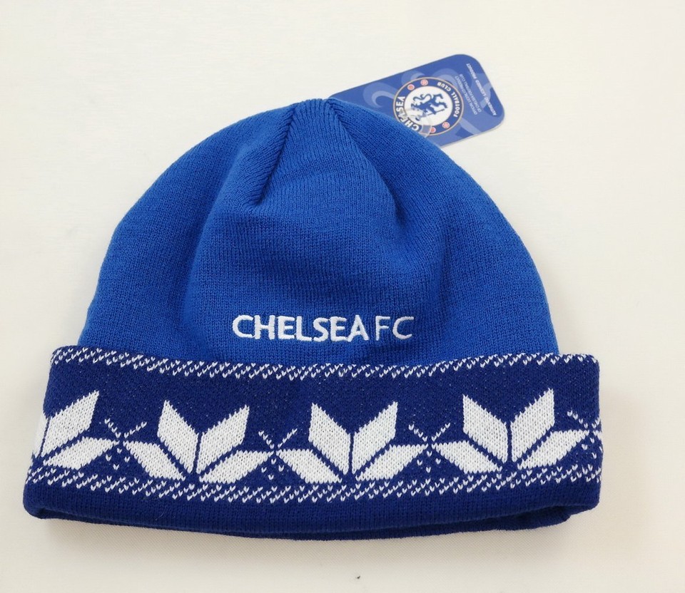 CHELSEA FC BEANIE soccer CAP WINTER SKULLIE HAT OFFICIAL AUTHENTIC ...