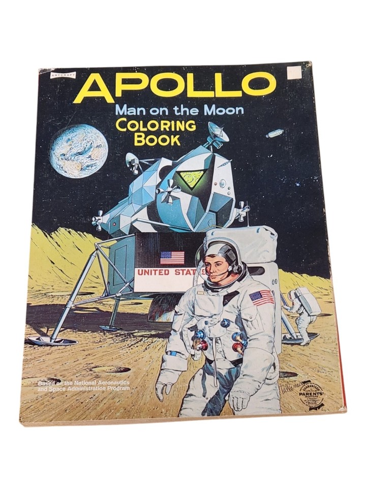 Vintage 1969 Apollo Man on the Moon Coloring Book - Uncolored - Unused ...