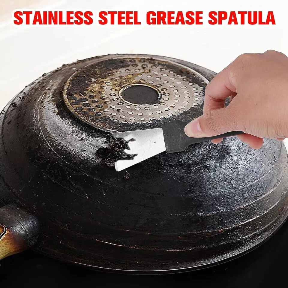 2 Pieces Cleaning Scraper for Ovens, Stoves, Induction Hob, Black And ...