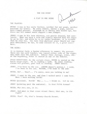 EDWARD ALBEE - TYPESCRIPT SIGNED 1980 | eBay