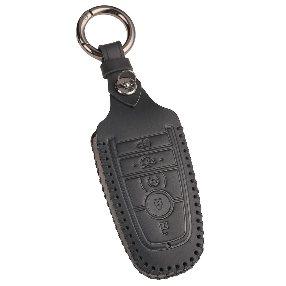 Leather Remote Key Chain Ring Cover Case Shell For Ford F250 F450 F550 ...