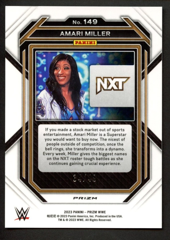 2023 Panini Prizm WWE - Amari Miller - Teal Prizm 34/49- #149 | eBay