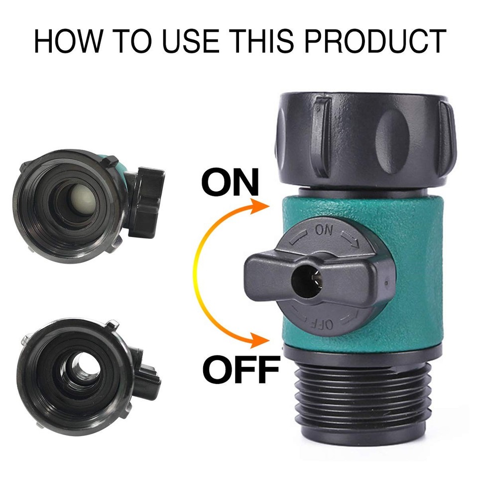Shut Off Valve, Water Hose Turn Off Valve Garden Hose Connector Set ...
