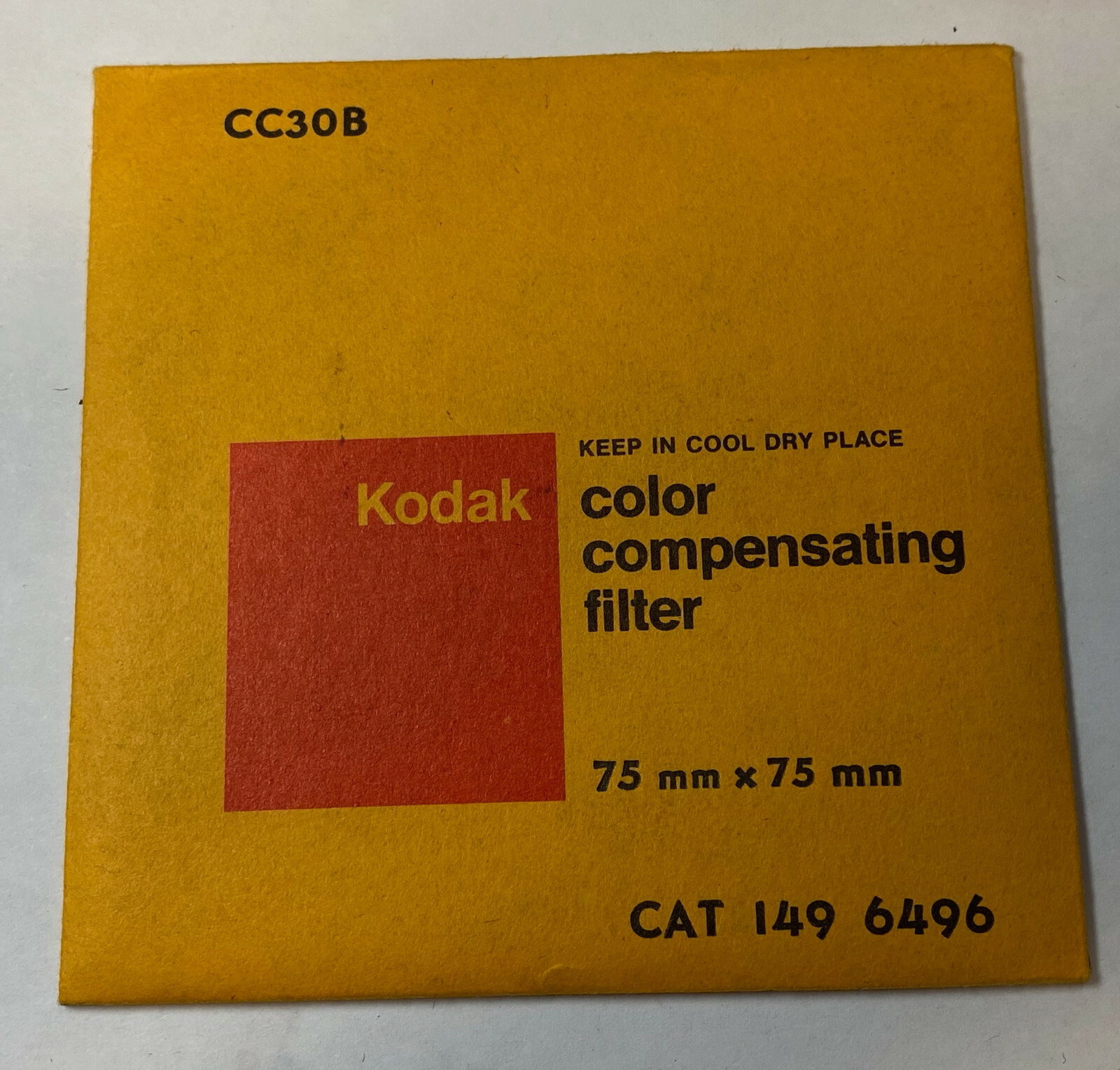 KODAK COLOR COMPENSATING GELATIN FILTER NO. CC30B 3" or 7.6cm Square ...
