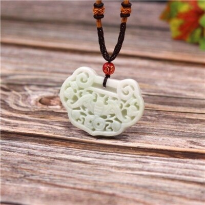Jade Bat Pendant Necklace Natural Amulet Charm White Carved Gifts ...