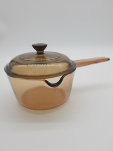 Vision Pyrex Corning Ware Amber Cookware 1 L Liter Saucepan Pot with ...