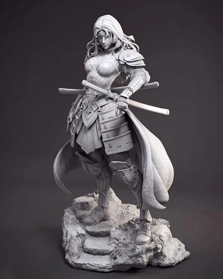 1/18 resin figures model 3D printing of Mulan female general ...