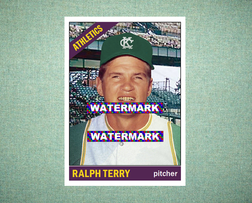 Ralph Terry Kansas City Athletics A's 1966 Style Custom Baseball Art ...