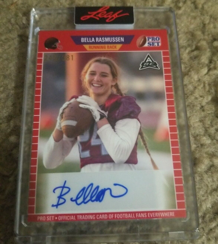 BELLA RASMUSSEN 2023 LEAF PRO SET CARD #PA-BR1 (FIRST FEMALE FOOTBALL ...