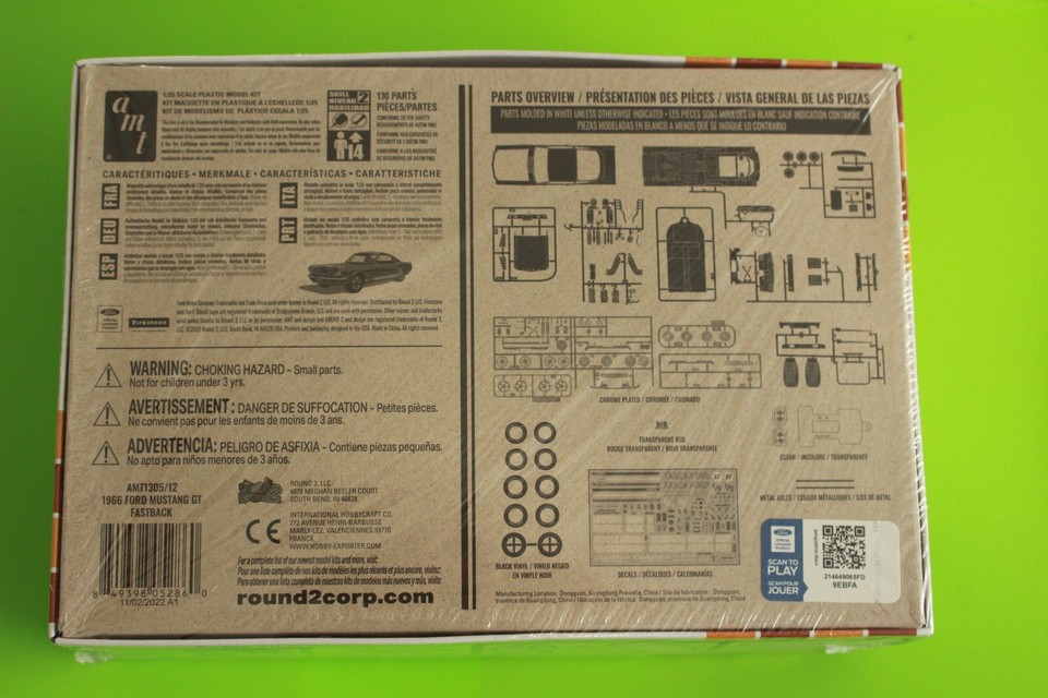 AMT #1305 1/25 '66 Ford Mustang GT Fastback Sealed Model Kit | eBay