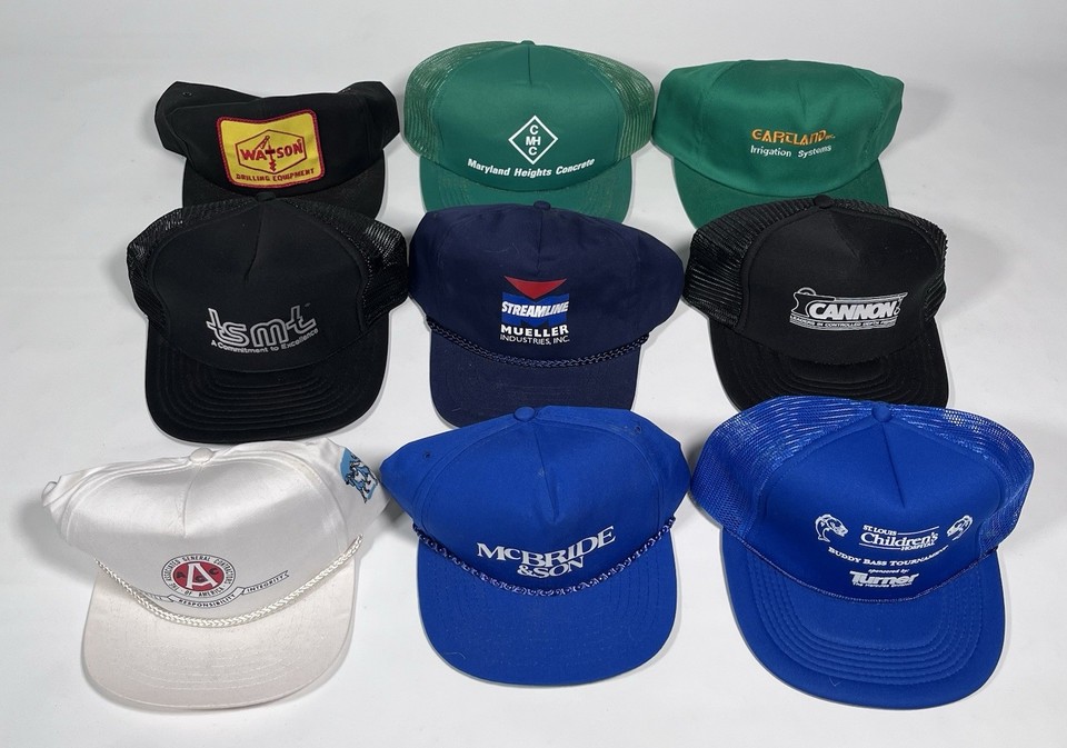 Vintage Hat Lot 10 Random Snapback Trucker Dad Caps Mixed Brands Bulk ...