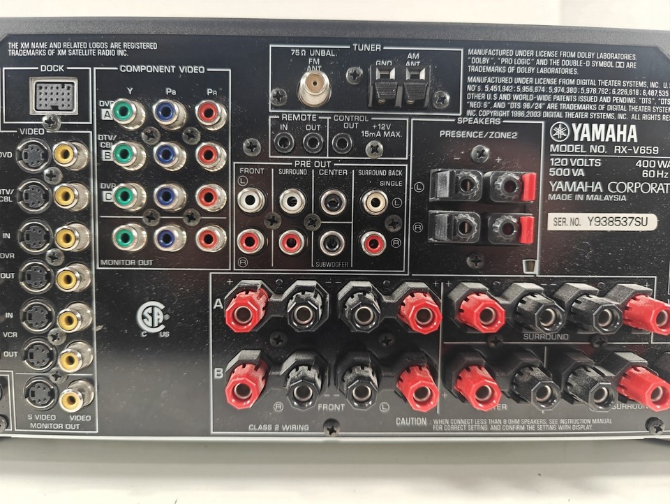 YAMAHA RX-V659 Receiver HiFi Stereo 7.1 Channel Home Theater Audio ...