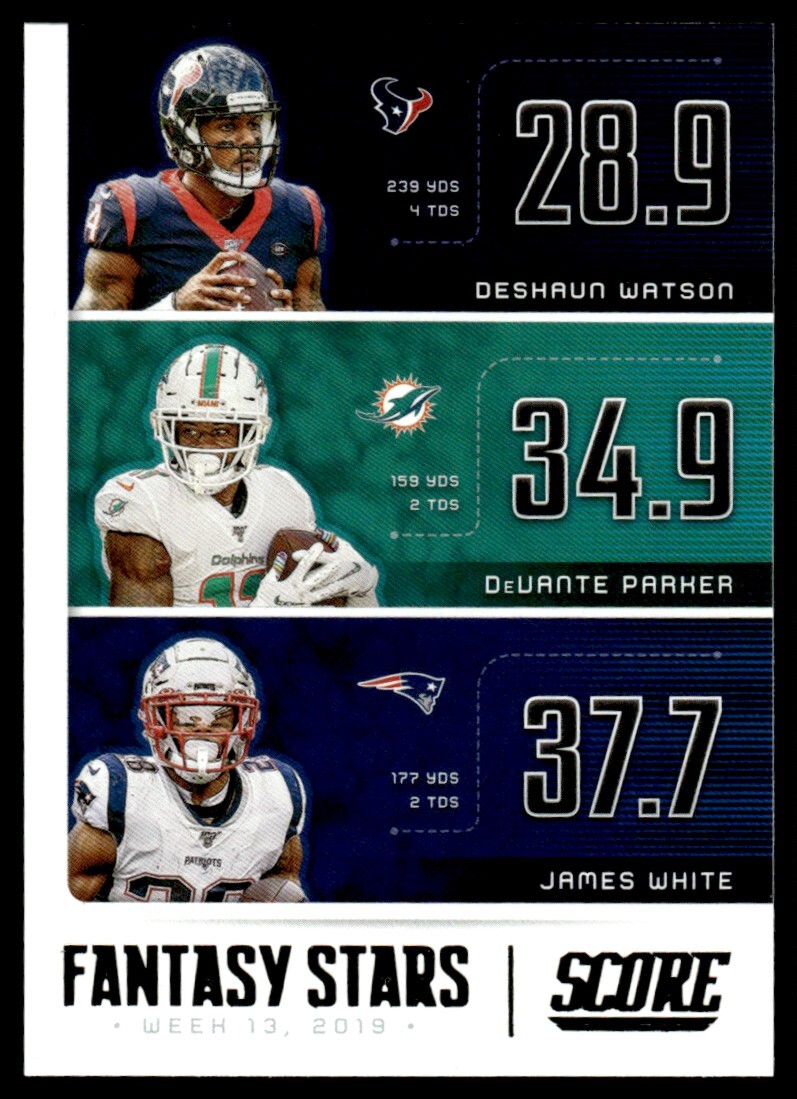 2020 Score Fantasy Stars Deshaun Watson/DeVante Parker/James White ...