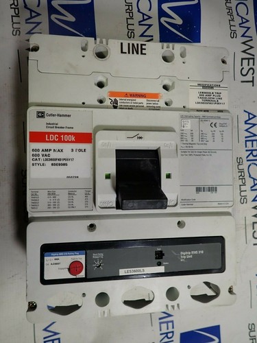 Cutler Hammer LDC3600 LDC100k 600A 600V 3P LES3600LS RMS 310 Trip ...