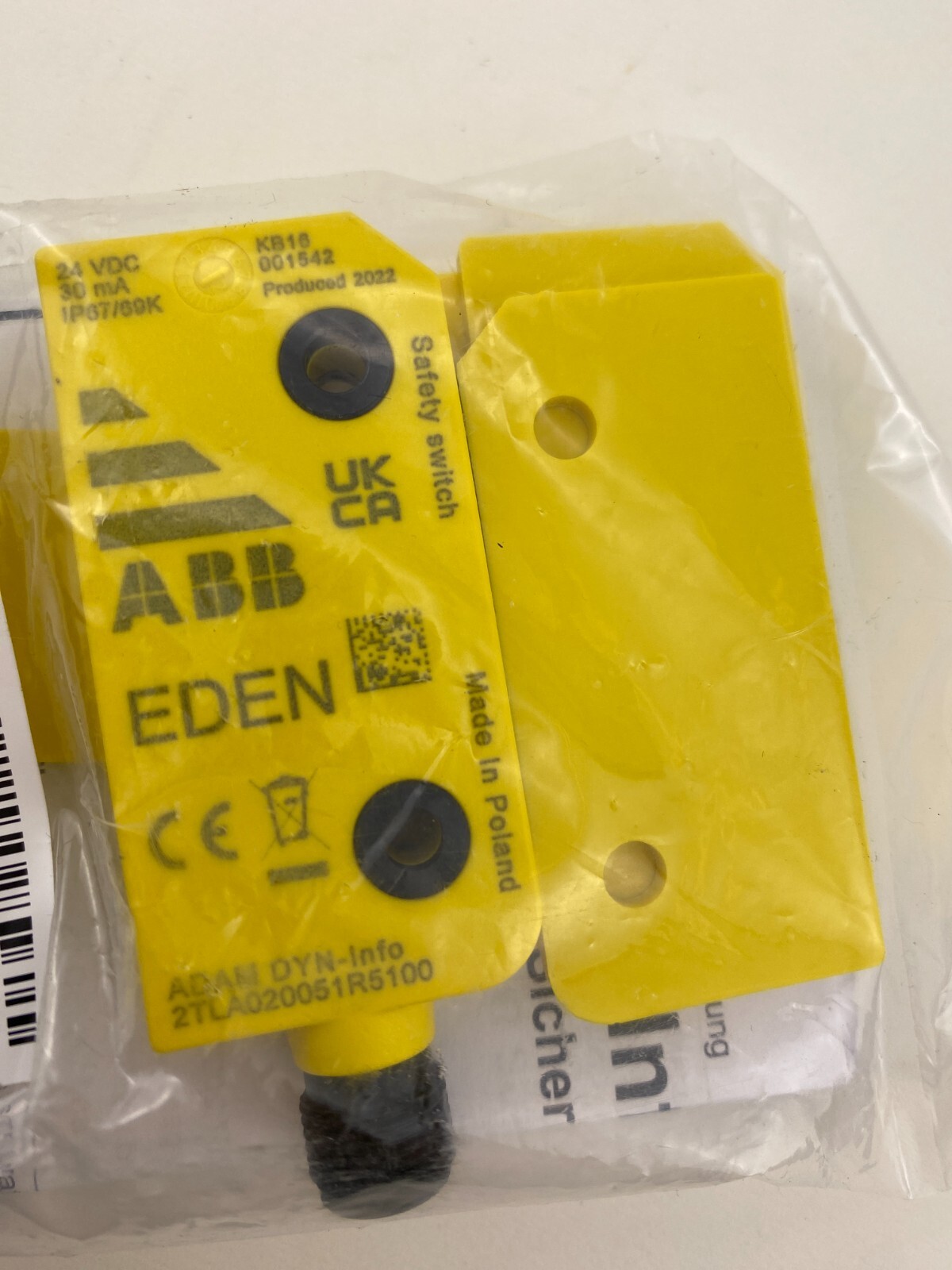 ABB 2TLA020051R5100 Adam Safety Sensor M12 Male Connection, IP67/IP69K ...
